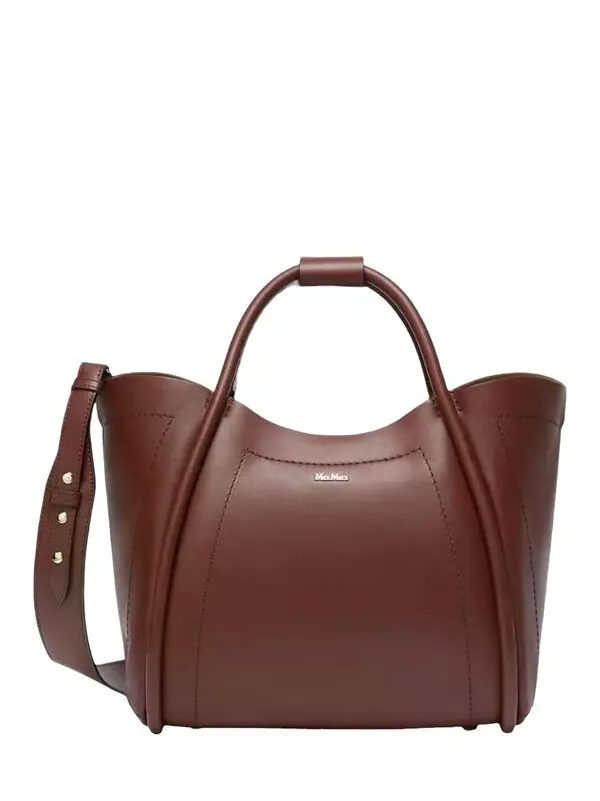 Max Mara Curved-panel Leather Tote Bag - 044