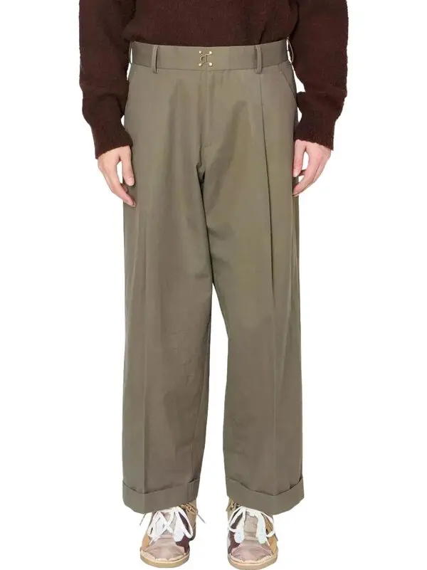 Kolor Pleated-cuffed Trousers - Green