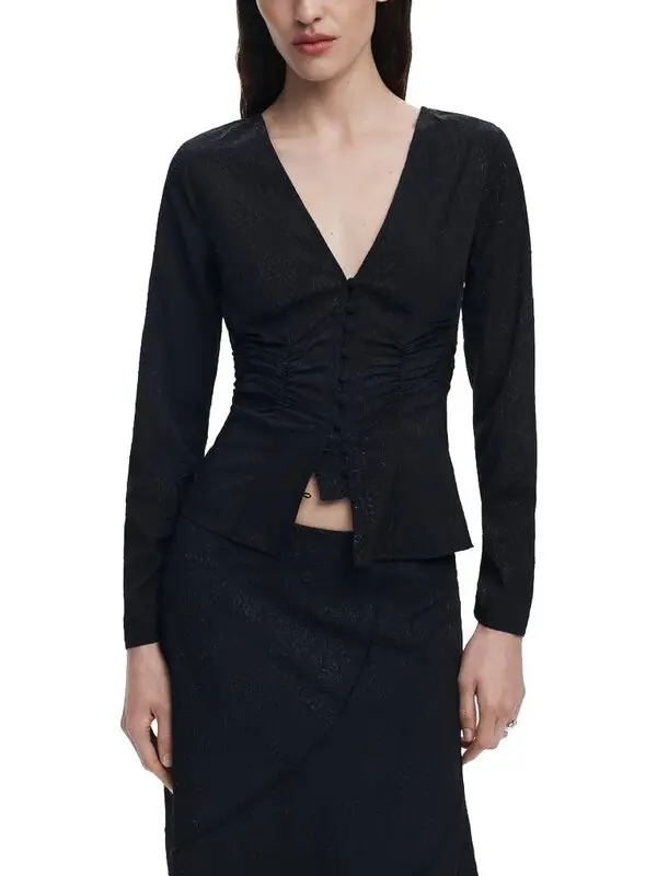 Desigual Ruched Top - Black