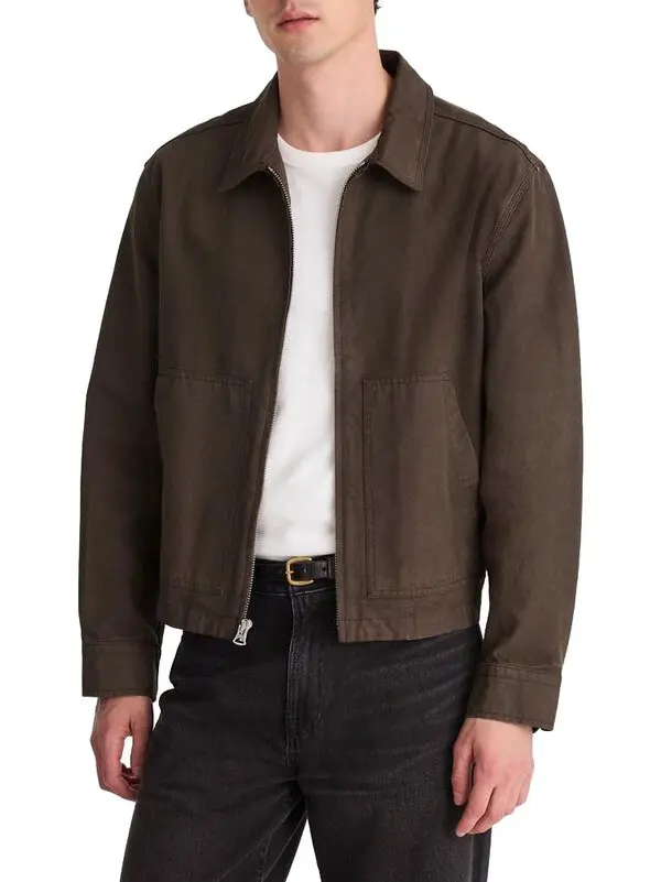 Madewell Cotton Canvas Zip Jacket - Mocha Brown