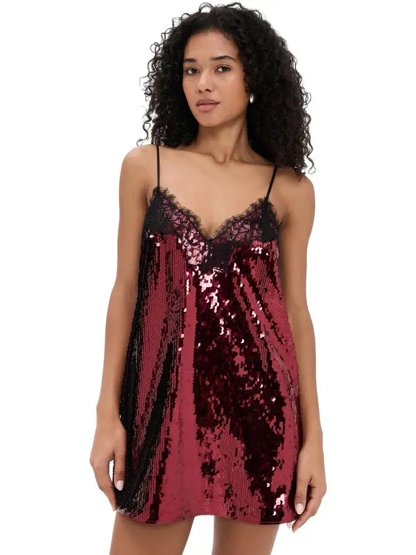 Retrofete Sequin Mini Dress - Port