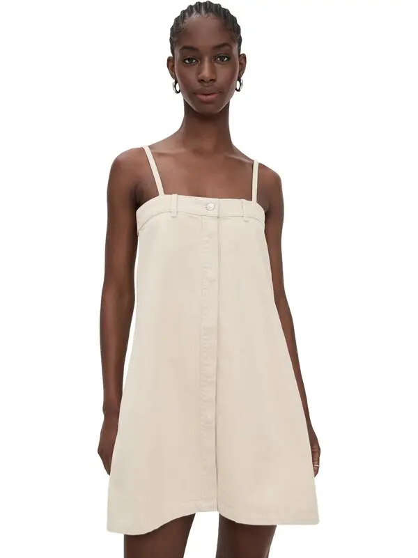 Nanushka Lidwina Mini Denim Dress - Beige