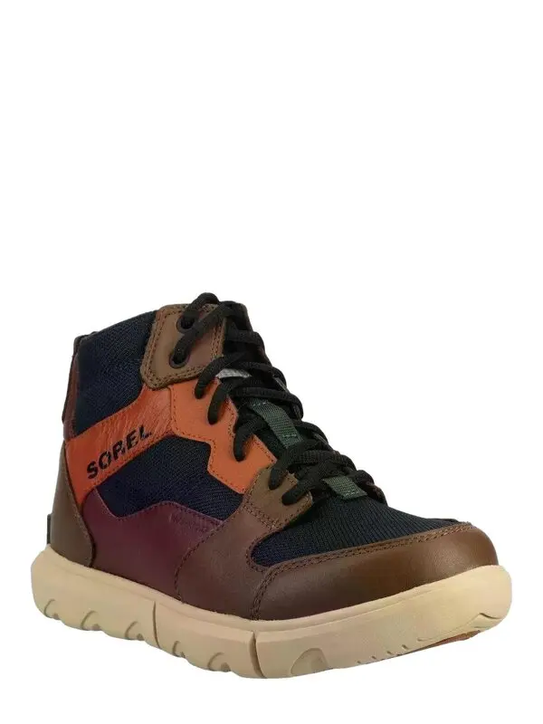 Sorel Leather Panelled Lace-up High-top Sneakers - Brown