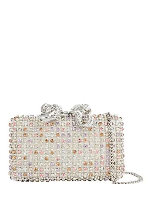 SELF-PORTRAIT Crystal-embellished Satin Hard-shell Clutch Bag - Multi