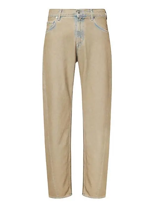 7 For All Mankind Straight-leg Denim Jeans - Sunfaded Army