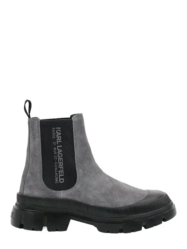Karl Lagerfeld Elastic-panel Lug Sole Boots - Grey