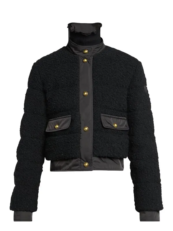 Moncler Blandy Tweed Short Down Jacket - Black