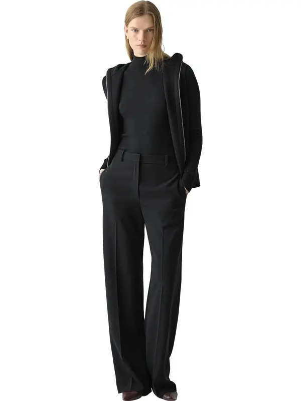 Theory Straight Pant In Admiral Crepe - Black