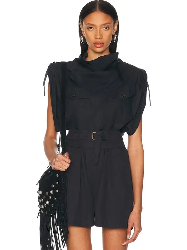 Isabel Marant Nemia Top - Faded Black