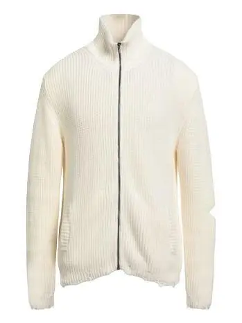 A PAPER KID Knitted Cardigan With Distressed Detailing - White