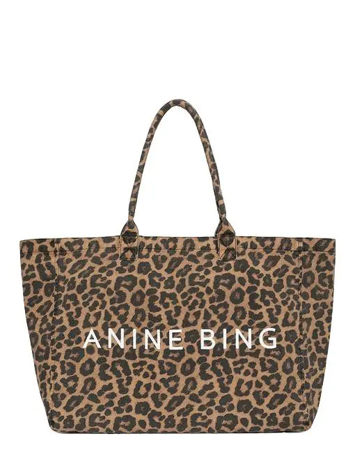 ANINE BING Leo Canvas Tote - Brown