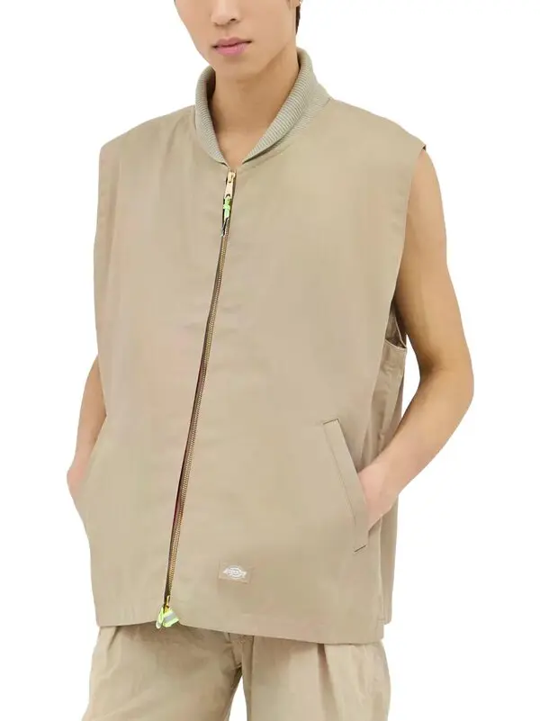 Dickies Zip-front Sleeveless Gilet - Neutrals
