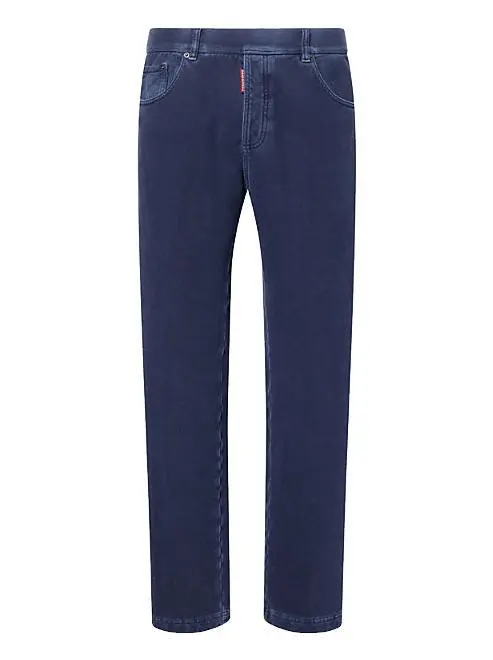 Dsquared2 Faded-wash Straight-leg Denim Trousers - Dark Navy
