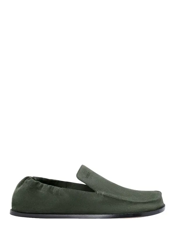 Loewe Flex Suede Moc-toe Loafers - Sage