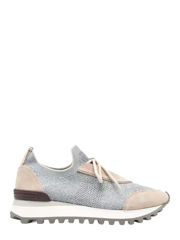 Eleventy Knitted Suede Trainers - Grey