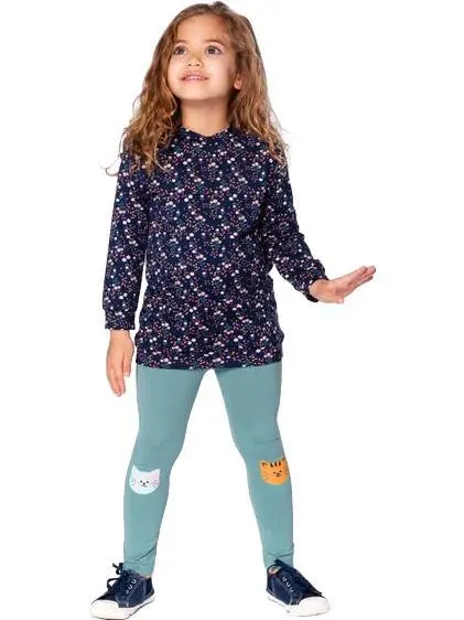 DEUX PAR DEUX Tunic And Leggings Set - Navy Floral