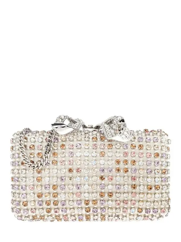 SELF-PORTRAIT Crystal Embellished Clutch - Multicolor