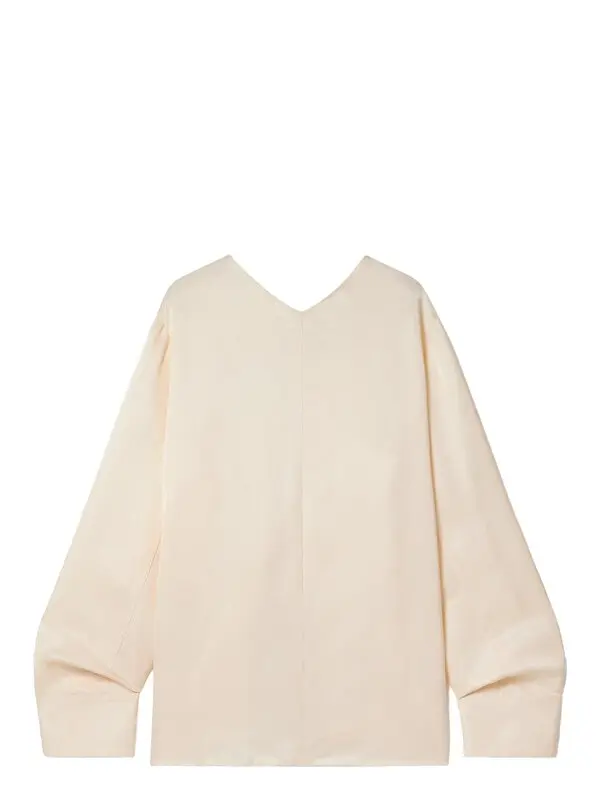 Khaite Durion Open-back Satin Top - Cream