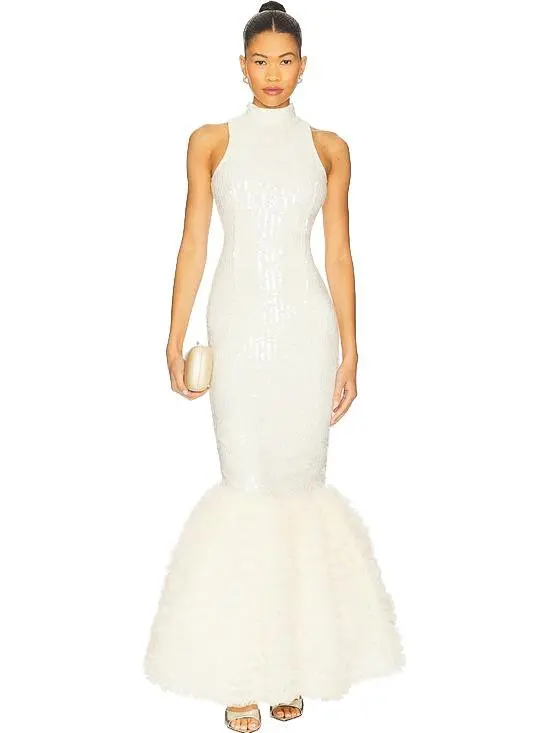 Remain Birger Christensen Sequin Maxi Dress - Egret
