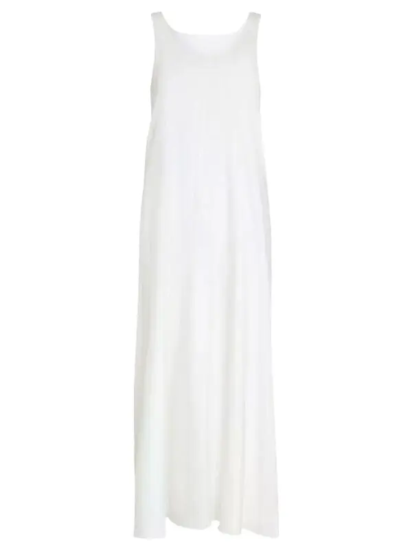 UMA | RAQUEL BLAY Drawstring Sleeveless Maxi Dress - White