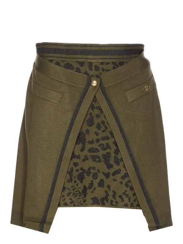 Liu Jo Skirt With Leopard Print - Green