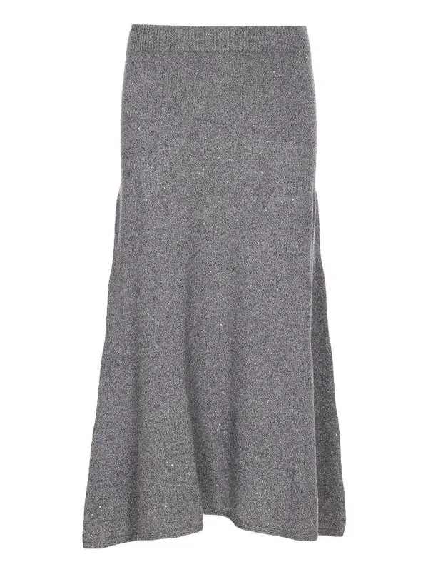 Liu Jo Midi Sequined Skirt - Grey