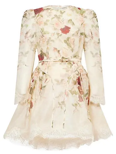 Zimmermann Hypnotic Lace Mini Dress - Cream Cascade