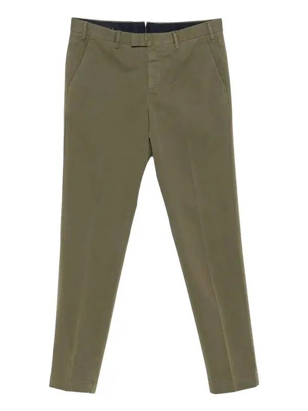 PT TORINO Master Tapered Leg Cotton Trousers - Green