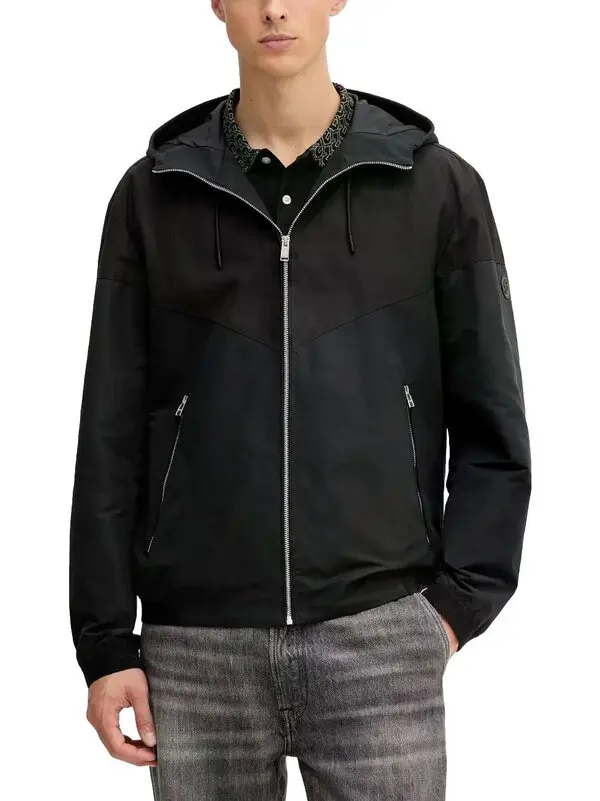 Hugo Boss Hooded Zip-front Jacket - Black