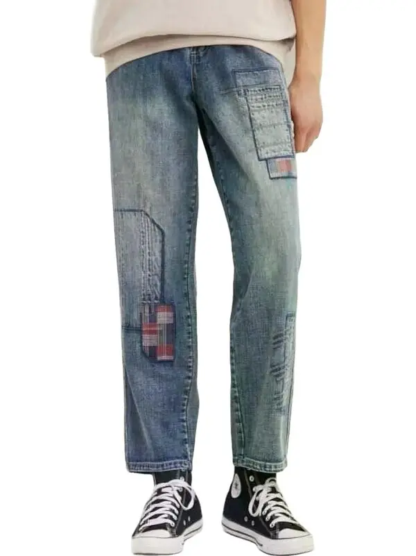 Desigual Patchwork Panel Jeans - Blue