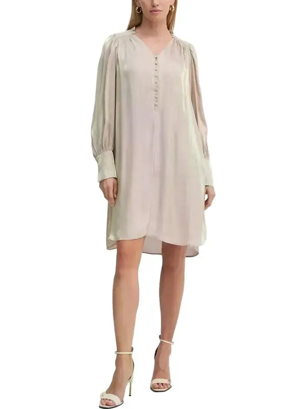 BRUUNS BAZAAR V-neck Mini Dress - Neutrals