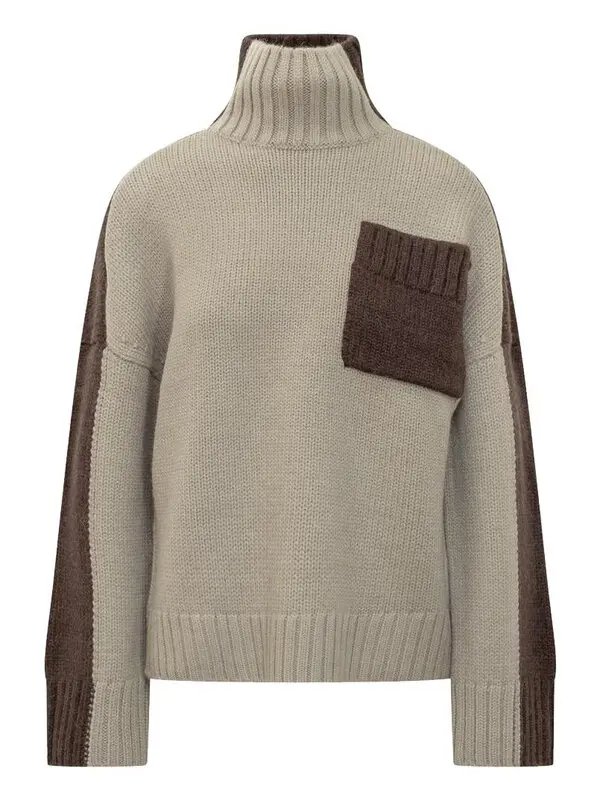 JW Anderson Wool-blend Sweater With Contrast Pocket - Beige