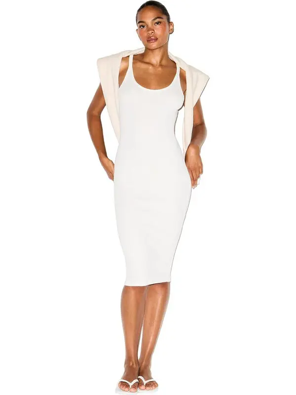 SKIMS Cotton Rib Tank Midi Dress - Marble
