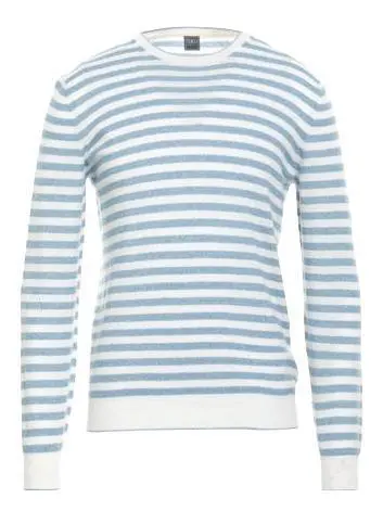 Fedeli Striped Virgin Wool And Cashmere Sweater - Blue