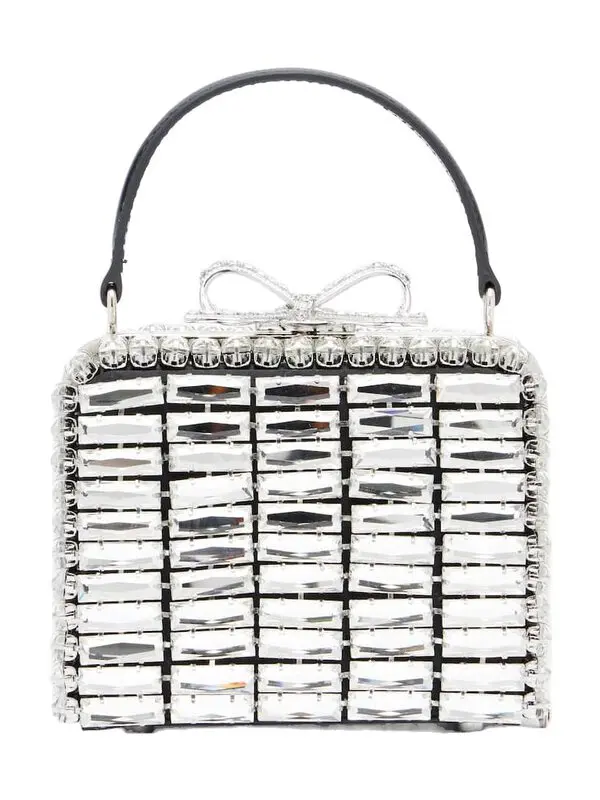 SELF-PORTRAIT Crystal-embellished Clutch - Silver