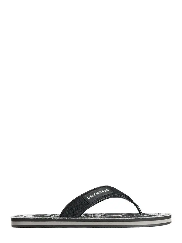 Balenciaga Sunset Thong Flat - Black