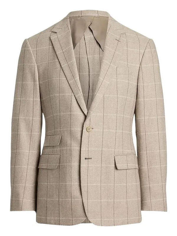Ralph Lauren Kent Wool, Silk, And Cashmere Check Sport Coat - Truffle