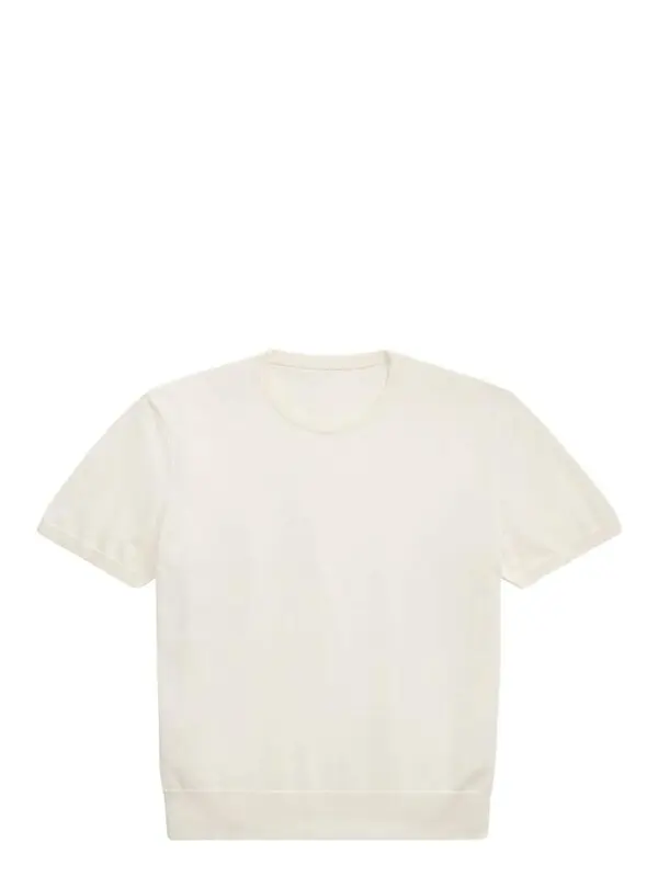 Ralph Lauren Cotton Knit Short-sleeve Sweater - Cream