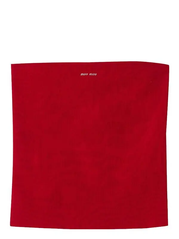 Miu Miu Ribbed Bandeau Top - Rosso