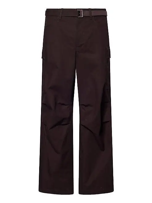 Sacai Ripstop Straight-leg Cotton-blend Cargo Trousers - Brown