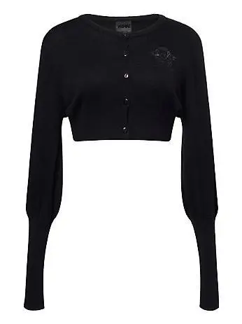 NIIHAI Embroidered Knit Cardigan - Black