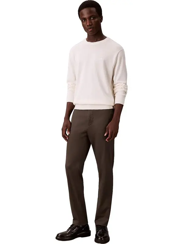 Calvin Klein Cotton Sateen Slim Tapered Chino Pants - Beluga