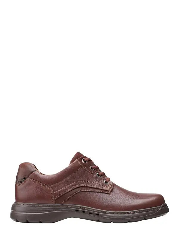 Clarks Un Brawley Pace Leather Shoes - Mahogany