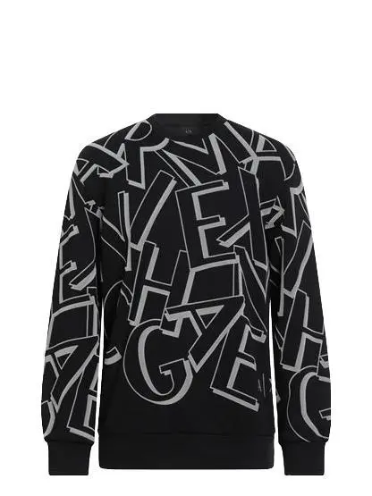 Armani Exchange Flocked French Terry Sweatshirt - Black