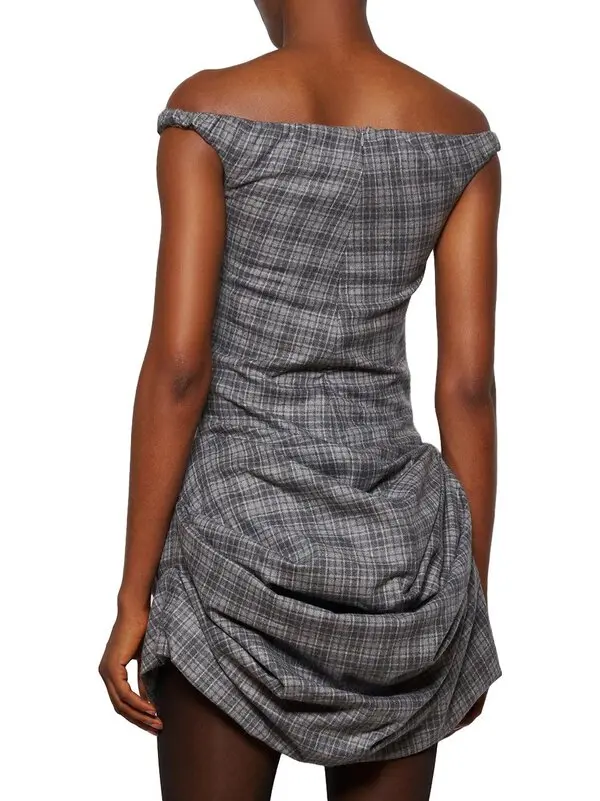 Magda Butrym Off-shoulder Bustier Mini Dress - Grey
