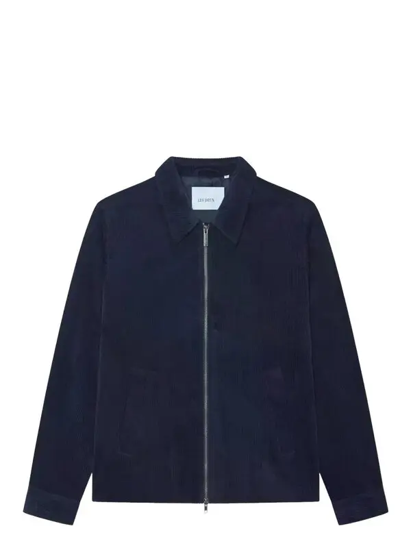 LES DEUX Ribbed Zip-front Jacket - Blue