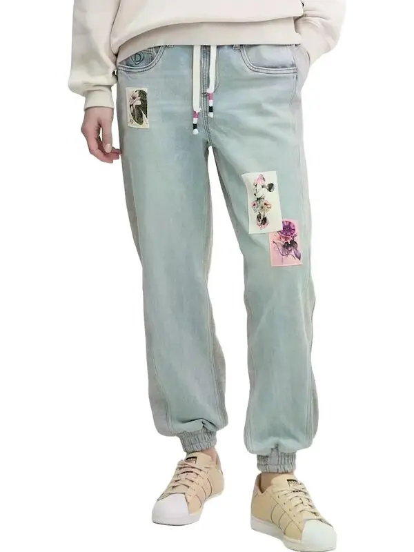 Desigual Floral-patch Joggers - Blue