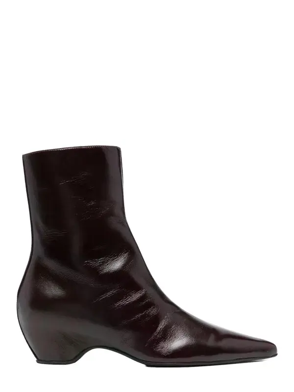 Khaite 30mm Sybil Leather Ankle Boots - Red