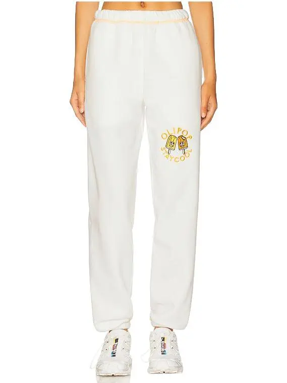 STAY COOL X Olipop Orange Cream Sweatpants - White