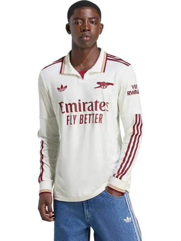 Adidas Arsenal 25/26 Long Sleeve Third Jersey - Cloud White / Team Coll Burgundy 2